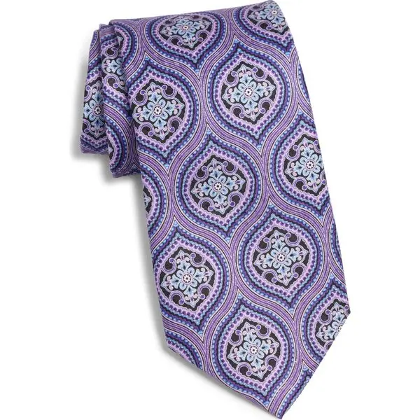 Nordstrom Moroccan Tile Print Neck Tie - Purple/blue