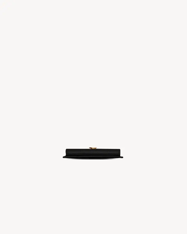 Saint Laurent Uptown Flap Card Case In Grain De Poudre Leather