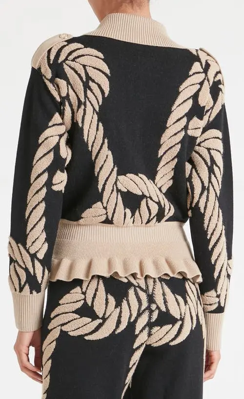 TEMPERLEY LONDON Rope Knit Zip-up Jacket - Black