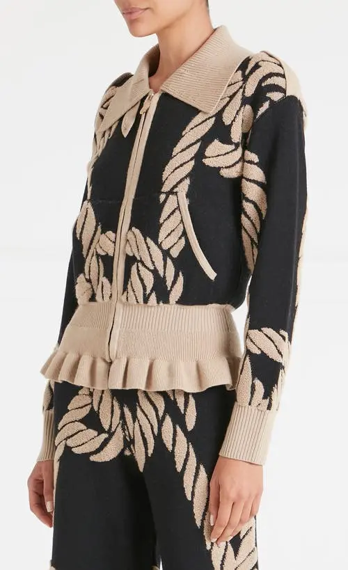 TEMPERLEY LONDON Rope Knit Zip-up Jacket - Black