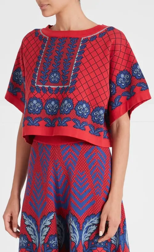 TEMPERLEY LONDON Francis Grid Knit Top