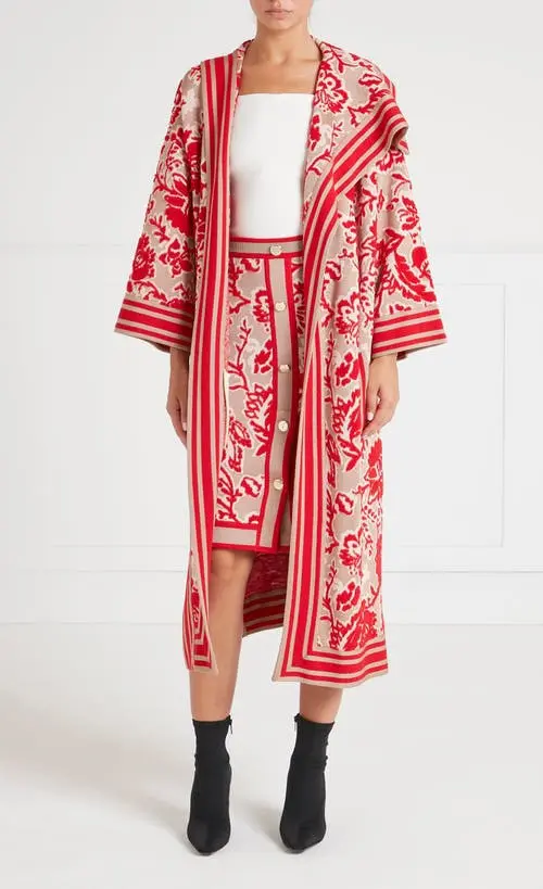 TEMPERLEY LONDON Francis Floral Jacquard Knit Cape