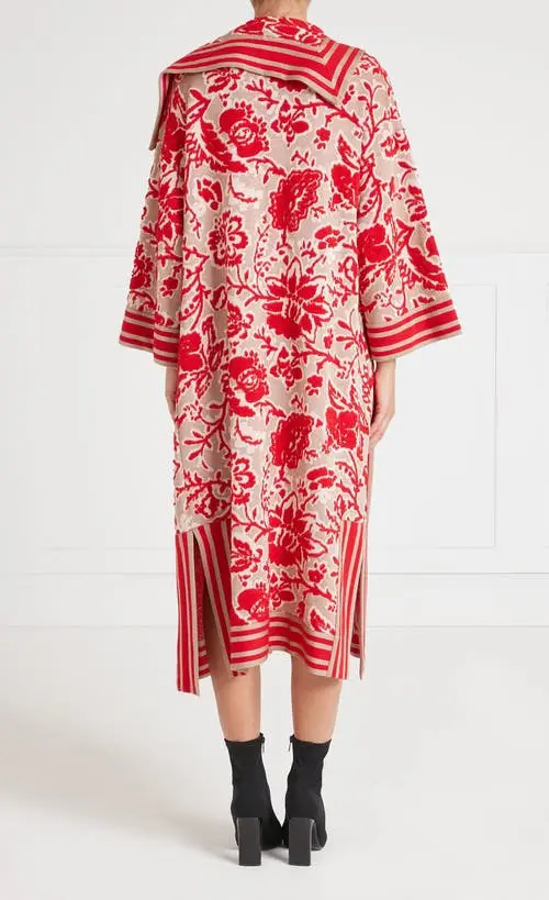 TEMPERLEY LONDON Francis Floral Jacquard Knit Cape