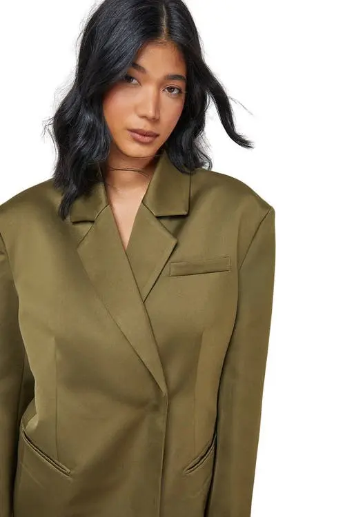 WAREHOUSE Premium Satin Oversized Blazer