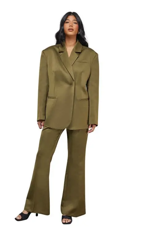 WAREHOUSE Premium Satin Oversized Blazer