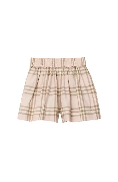 Burberry Check Cotton Wide-leg Shorts - Archive Pink