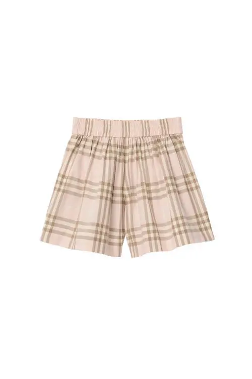 Burberry Check Cotton Wide-leg Shorts - Archive Pink
