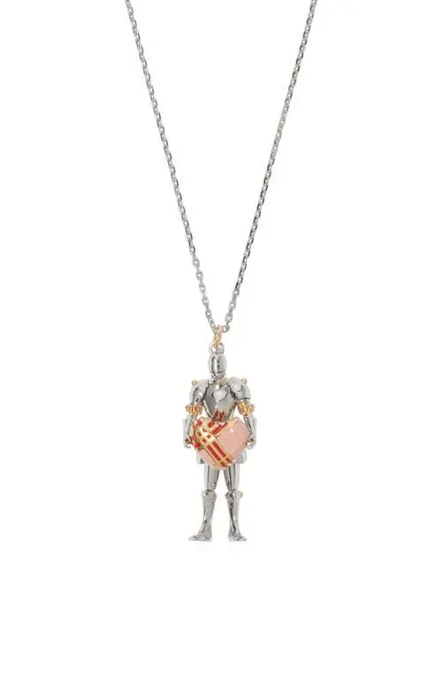 Burberry Knight Heart Charm Necklace - Silver/gold