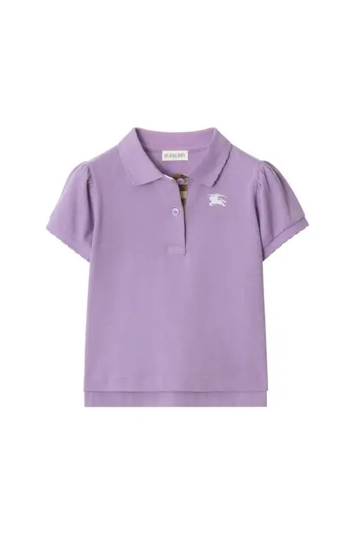 Burberry Cotton Piqué Polo Shirt - Lilac Purple