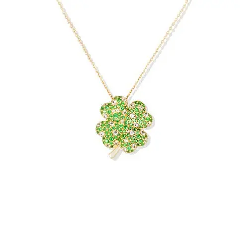 CAMPBELL + CHARLOTTE Juju Four Leaf Clover Charm Necklace - Gold