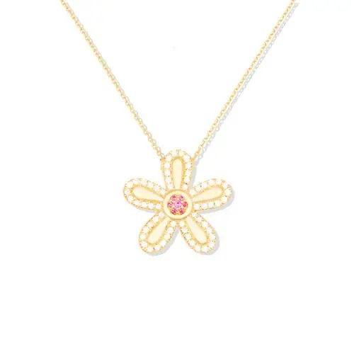 CAMPBELL + CHARLOTTE Juju Flower Charm Pendant Necklace - Gold
