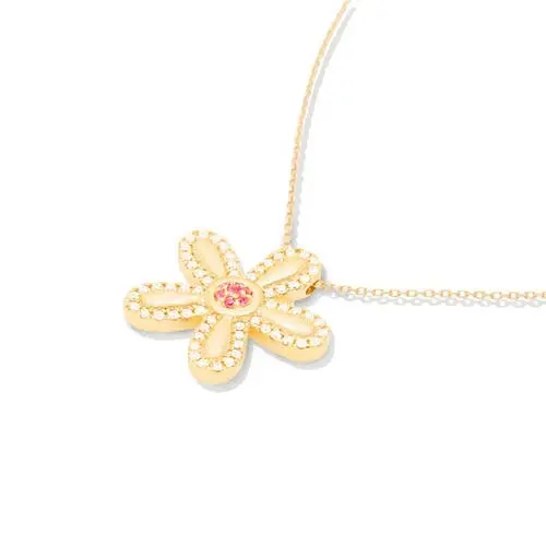 CAMPBELL + CHARLOTTE Juju Flower Charm Pendant Necklace