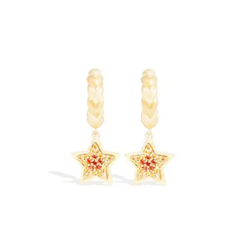 CAMPBELL + CHARLOTTE Juju Star Charm Huggie Earrings - Gold