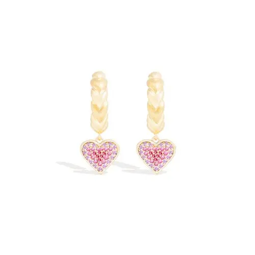 CAMPBELL + CHARLOTTE Juju Heart Charm Huggie - Gold