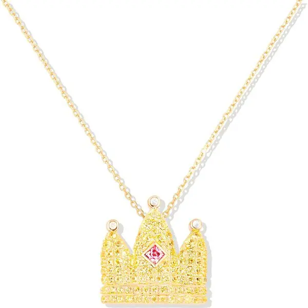 CAMPBELL + CHARLOTTE Juju Crown Charm Necklace - Gold