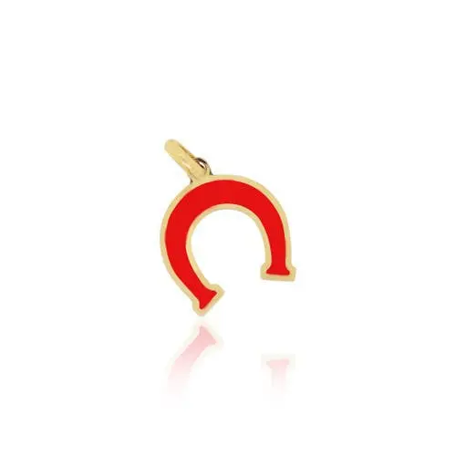 THE LOVERY FINE JEWELRY Horseshoe Pendant - Coral