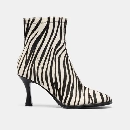 MARC NOLAN Gloria Stiletto Ankle Boots - Zebra