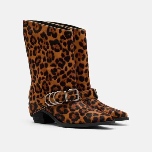 MARC NOLAN Donna Moto Ankle Boots - Leopard