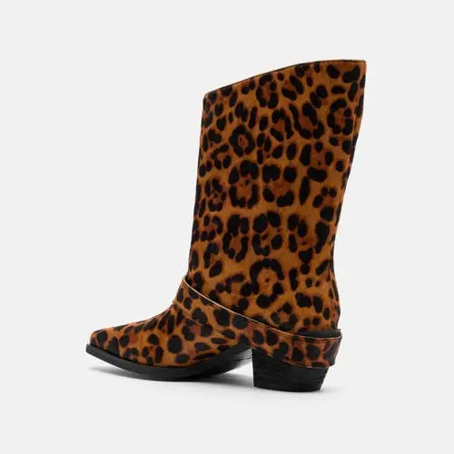 MARC NOLAN Donna Moto Ankle Boots - Leopard