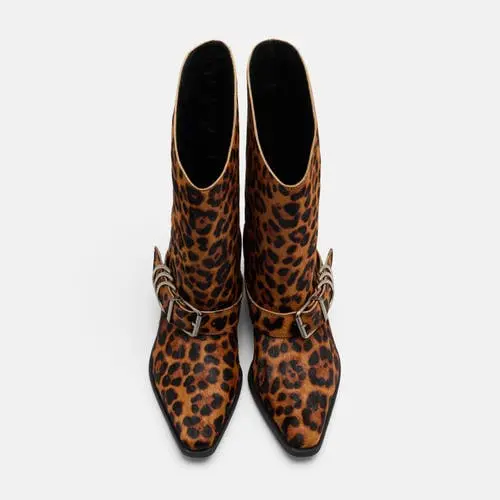 MARC NOLAN Donna Moto Ankle Boots - Leopard