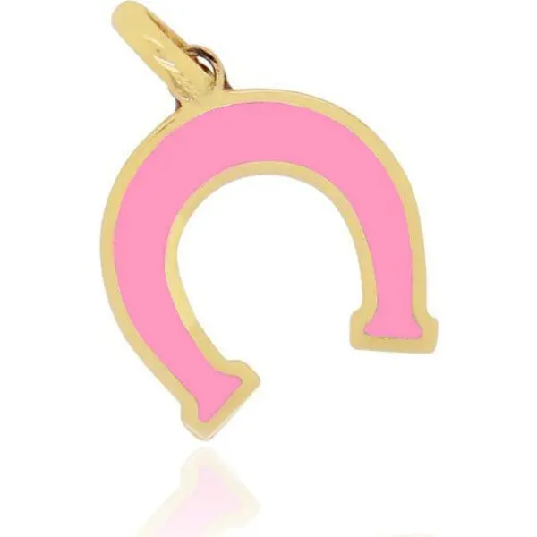 THE LOVERY FINE JEWELRY Horseshoe Charm - Bubblegum Pink