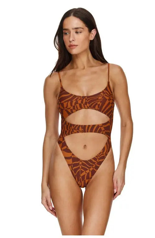 GOTTEX Retro Jungle Cut Out One-piece - Multi-brown