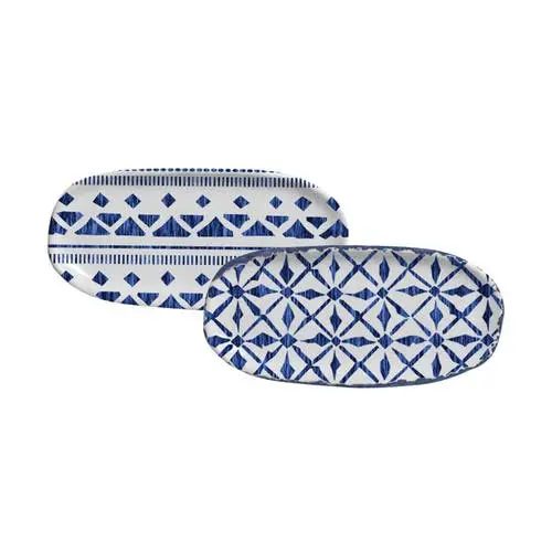 PORTO BRASIL Shallow Organic Oval Platter Mini Set Of 4 - Maya