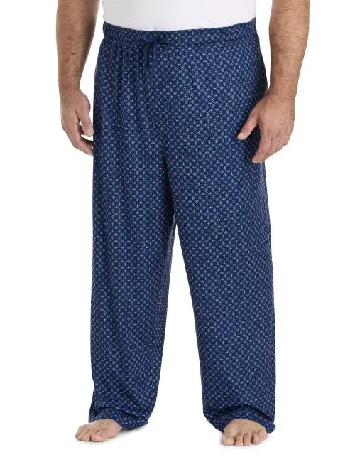 HARBOR BAY BY DXL Big & Tall Geometric-patterned Knit Lounge Pants - Navy