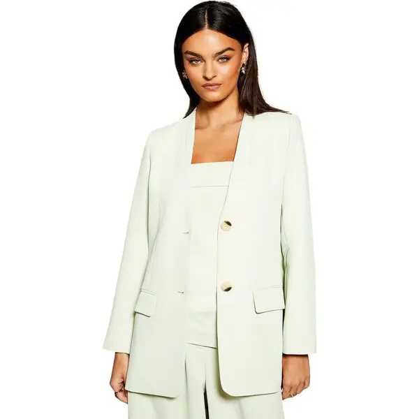WAREHOUSE Runway Collarless Boxy Blazer