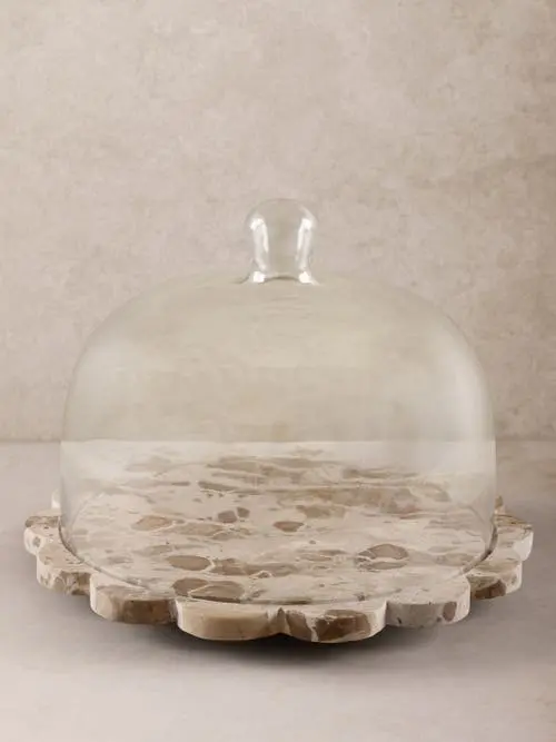 GAURI KOHLI Viola Onyx Serving Board With Cloche - Brown
