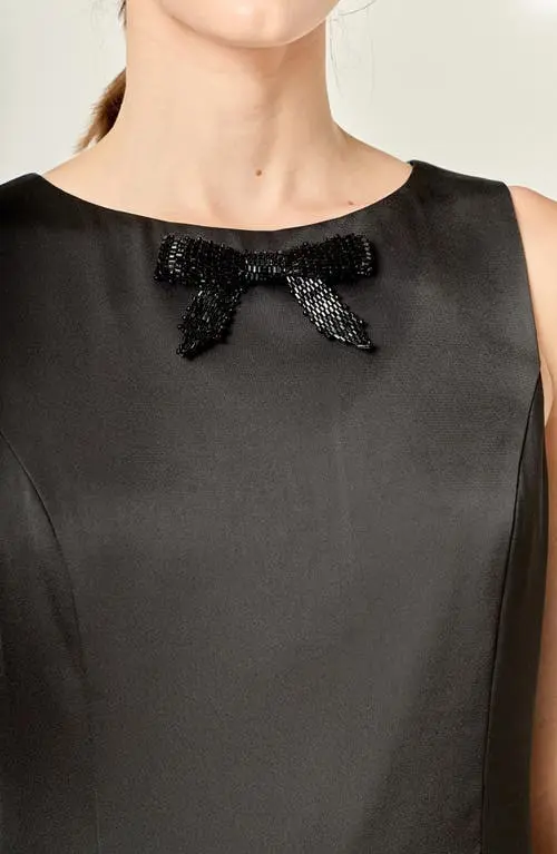 English Factory Sleeveless Drop Waist Mini Dress With Beaded Bow