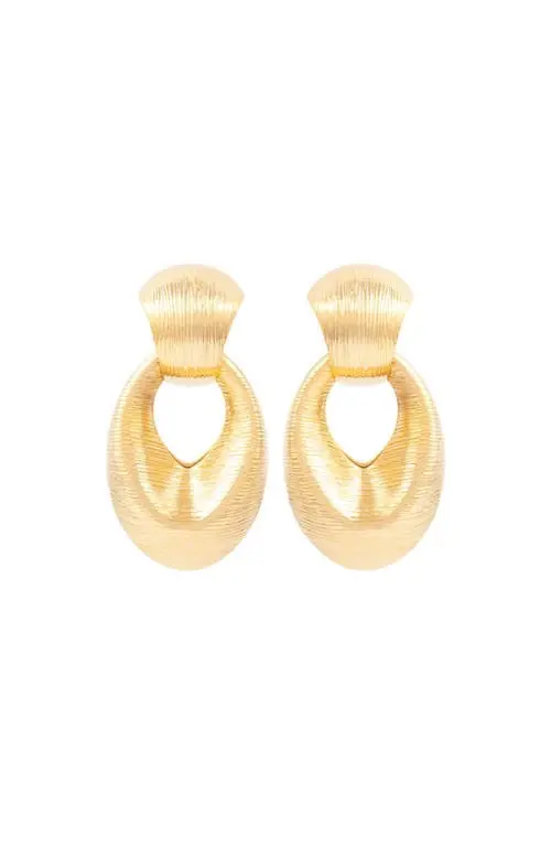 SUSAN CAPLAN 1980s Vintage Gold Plated Earrings - Door Knocker