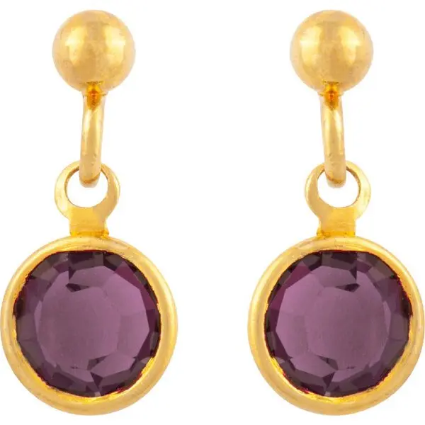 SUSAN CAPLAN 1980s Vintage Amethyst Earrings - Amthyst