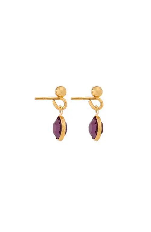SUSAN CAPLAN 1980s Vintage Amethyst Earrings