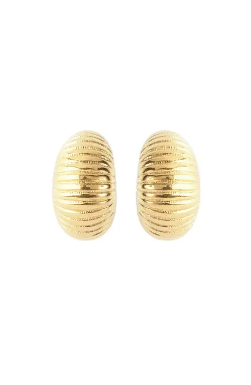 SUSAN CAPLAN 1980s Demi-hoop Clip-on Earrings - Monet Gold