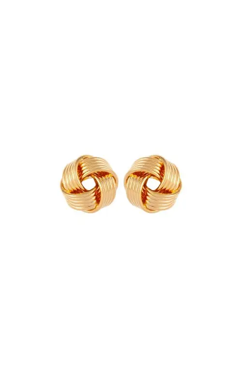 SUSAN CAPLAN 1980s Vintage Ribbed Post Earrings - Knot
