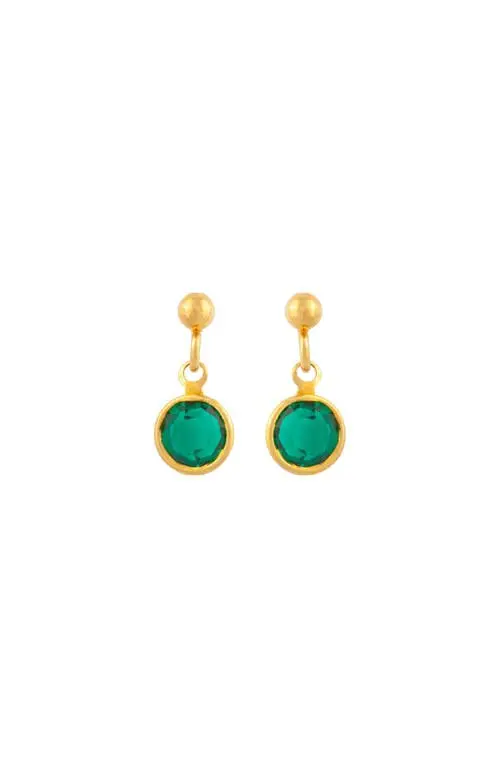 SUSAN CAPLAN 1990s Vintage Drop Earrings - Emerald Green