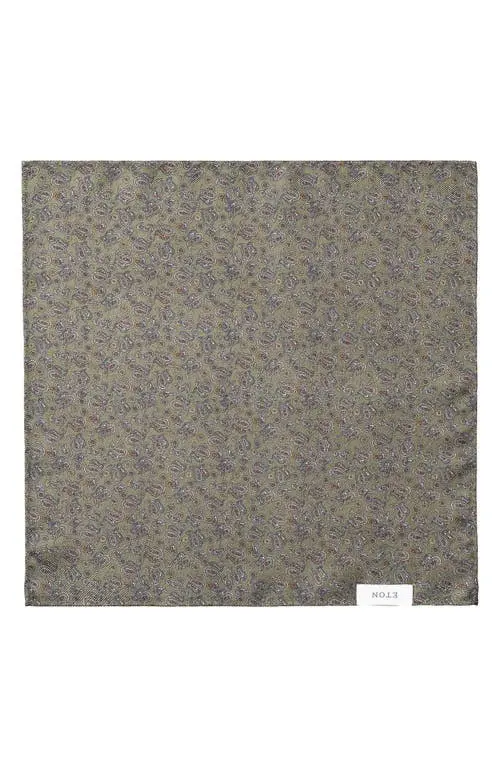 Eton Geometric & Paisley Reversible Silk Pocket Square
