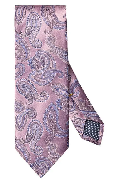 Eton Paisley Jacquard Standard Neck Tie - Medium Pink