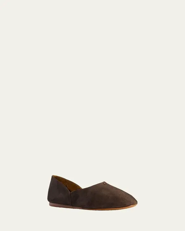 Khaite Jane Suede Ballerina Flats - Sable