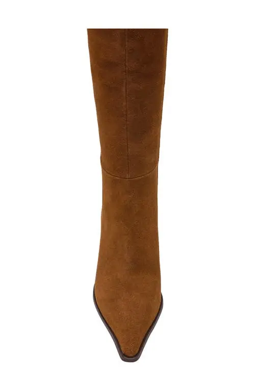 Steve Madden Lingo Pointed Toe Knee High Boots - Chestnut Suede