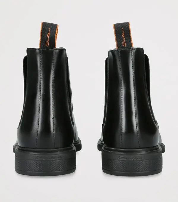 Santoni Leather Chelsea Boots