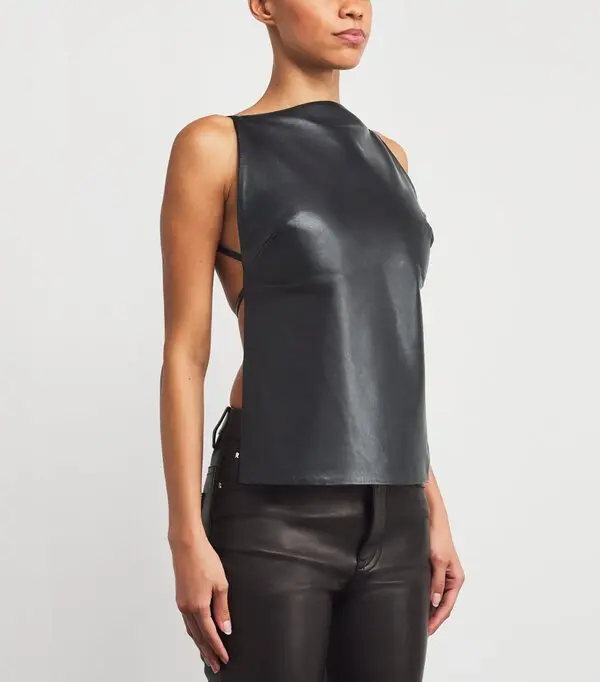 ST. AGNI Lambskin Square-neck Camisole