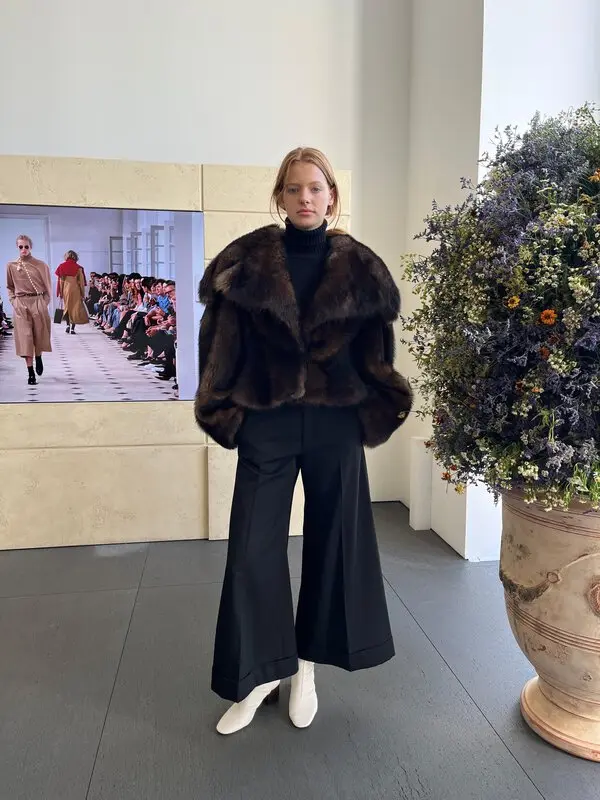 Celine Cropped Lambskin Shearling Jacket