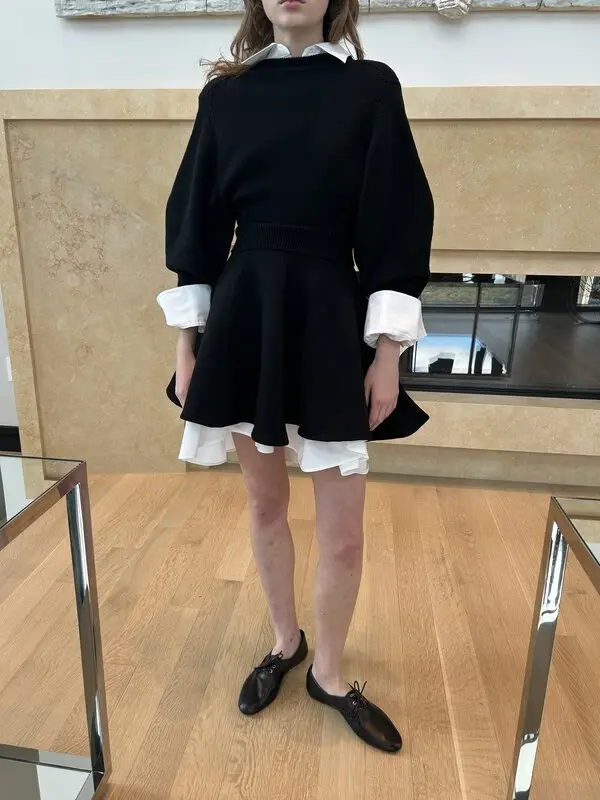 Celine Long Sleeve Mini Dress - Black
