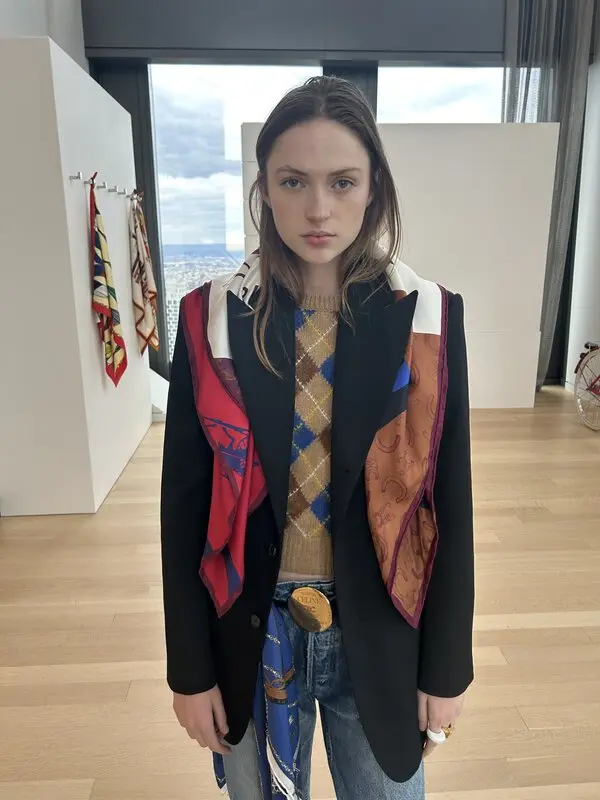 Celine Tan, Red And Blue Scarf - Multicolor