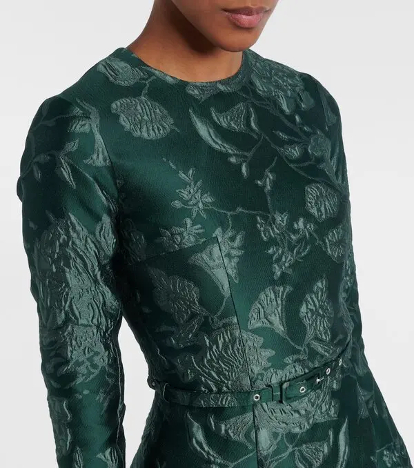 EMILIA WICKSTEAD Capucine Floral Cloqué Midi Dress - Green