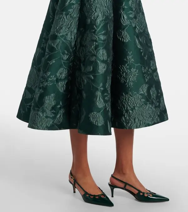 EMILIA WICKSTEAD Capucine Floral Cloqué Midi Dress - Green