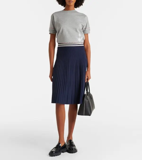 Thom Browne Embroidered Cotton Jersey T-shirt