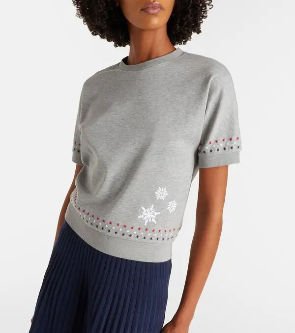 Thom Browne Embroidered Cotton Jersey T-shirt